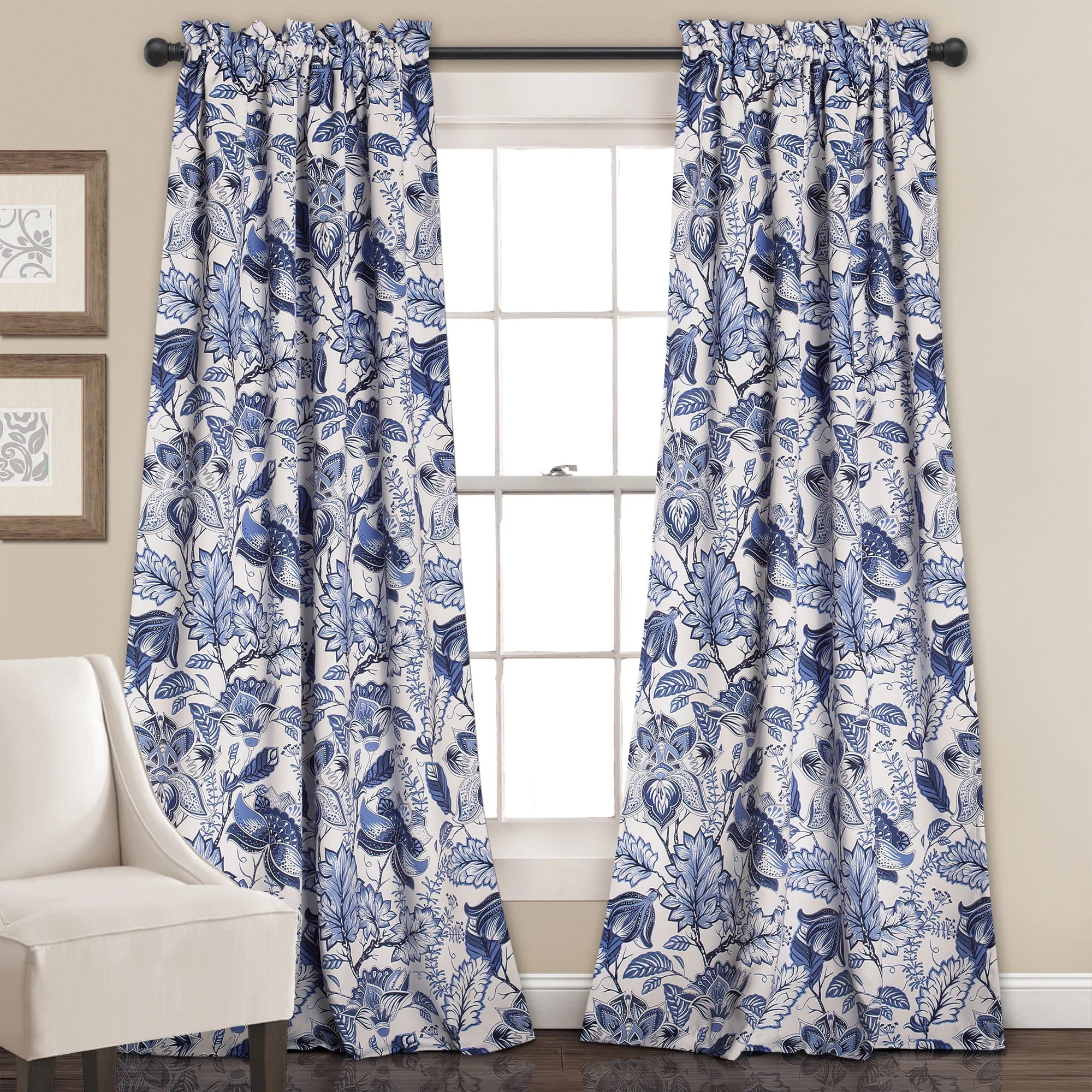 Lush Decor Cynthia Jacobean Room Darkening 120" x 52" + 2" Header ...