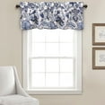 Lush Decor Cynthia Jacobean Floral Blue Valance, Room Darkening, 18" x ...