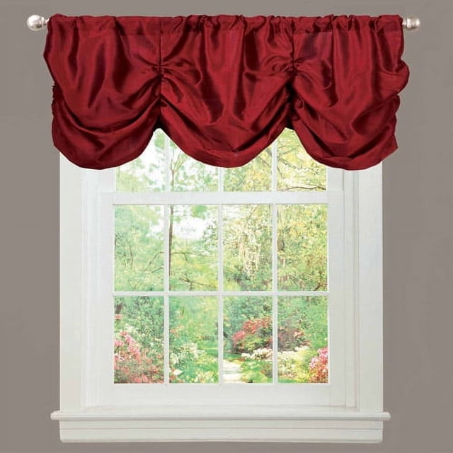 Lush Decor Estate Garden 18" x 42" Floral Red 3" Rod Pocket Single ...