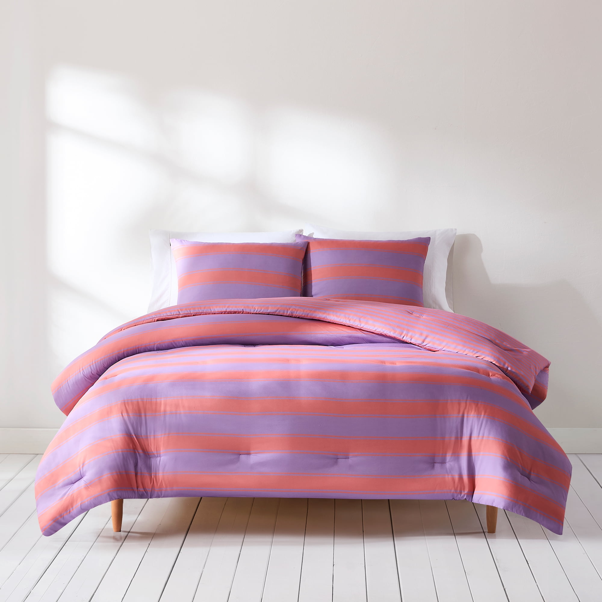 Lush Decor Gale Cabana Stripe? Reversible Comforter 3 Piece Set Full ...