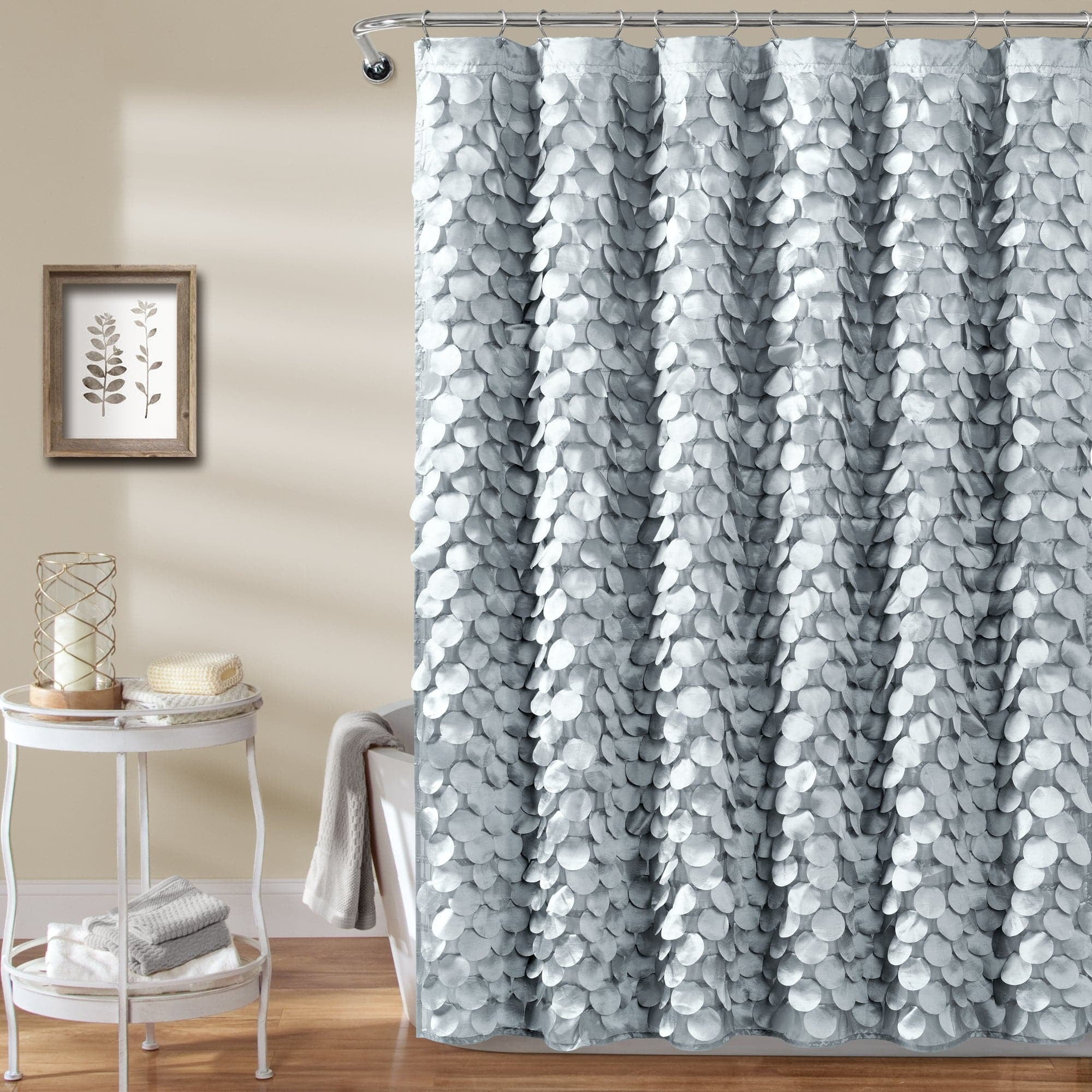 Lush Decor Gigi Shower Curtain Silver Single 72x84 - Walmart.com