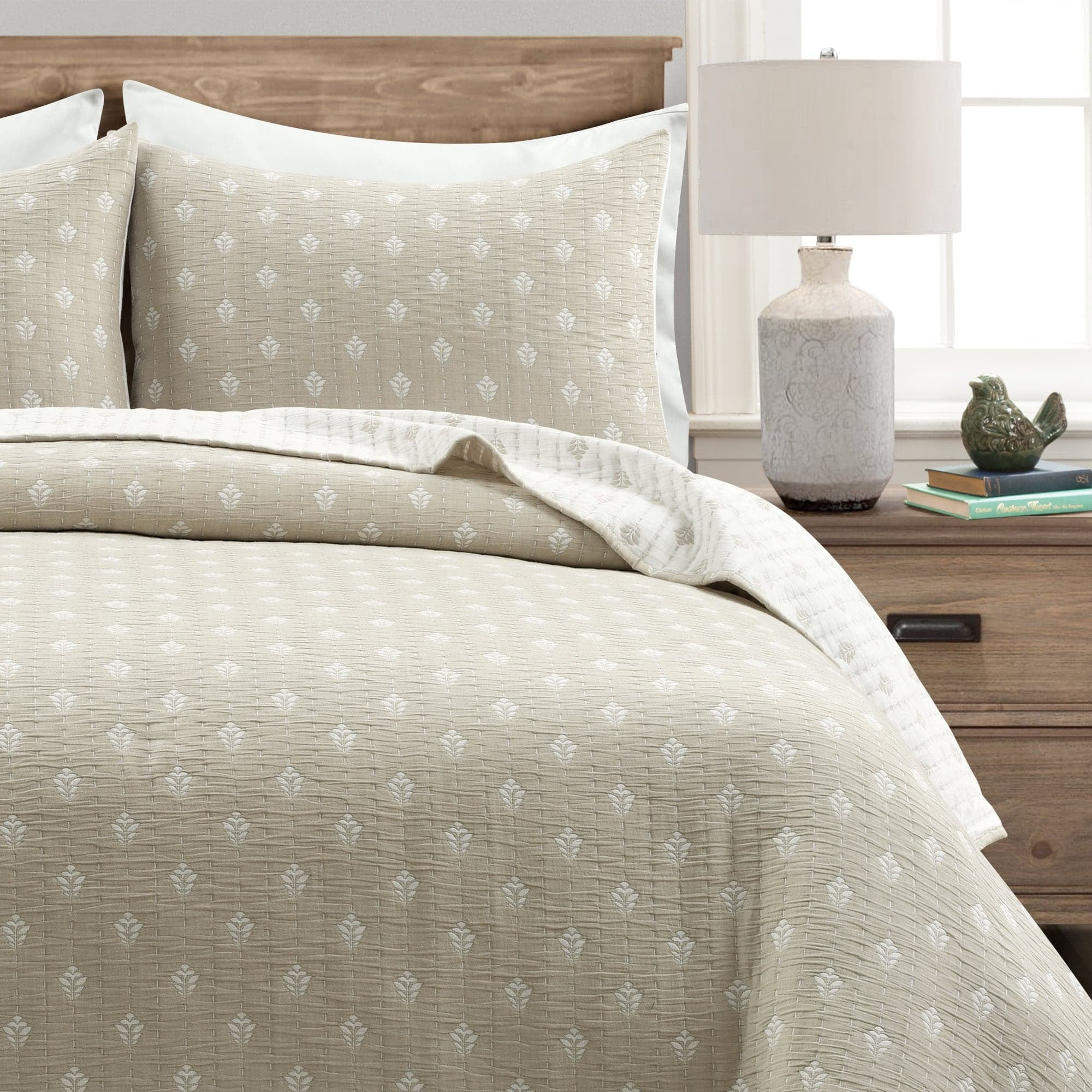Lush Decor Boho Cottage Bedding, Hygge Kantha Pick Stitch Cotton ...