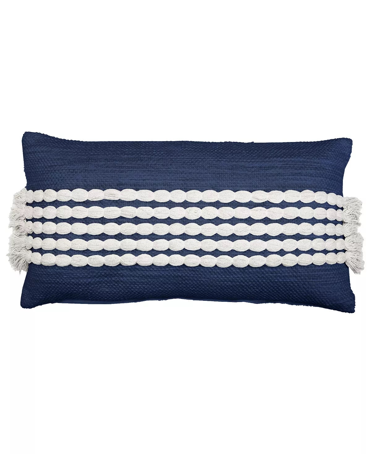 Lush Decor Linear Dotted Decorative Pillows, Navy/Off White, 13" x 24 ...