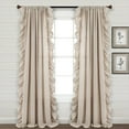Lush Decor Linen Ruffle Window Panel - Light Gray -Single- 84 x 54 ...