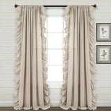 Lush Decor Linen Ruffle Window Panel - Light Gray -Single- 84 x 54 ...