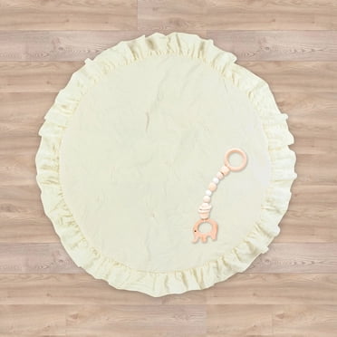 Lush Decor Pixie Fox Baby Round Ruffle Play Mat Pink/Gray Single 35 ...
