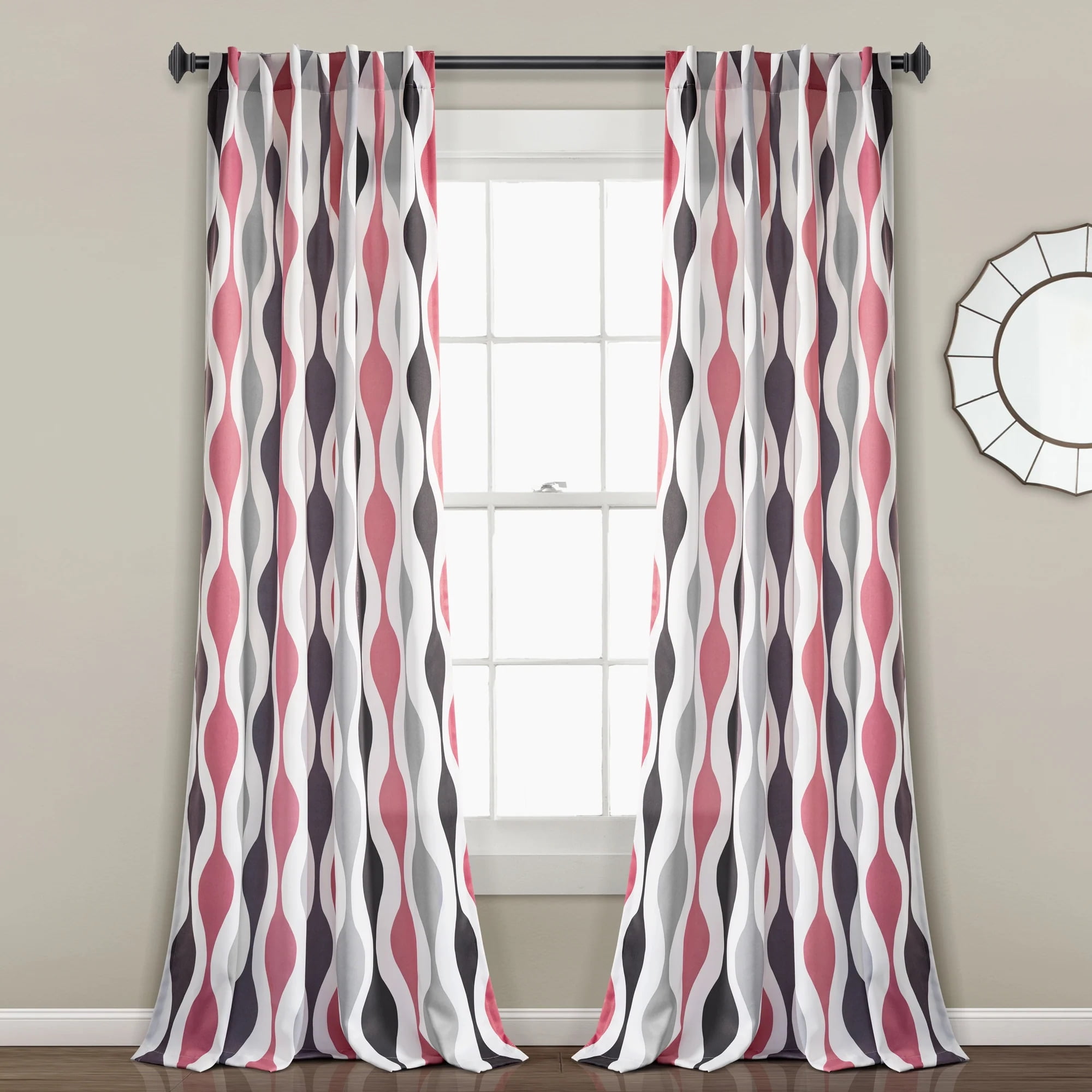 Lush Decor Mid Century Room Darkening Window Curtains - Walmart.com