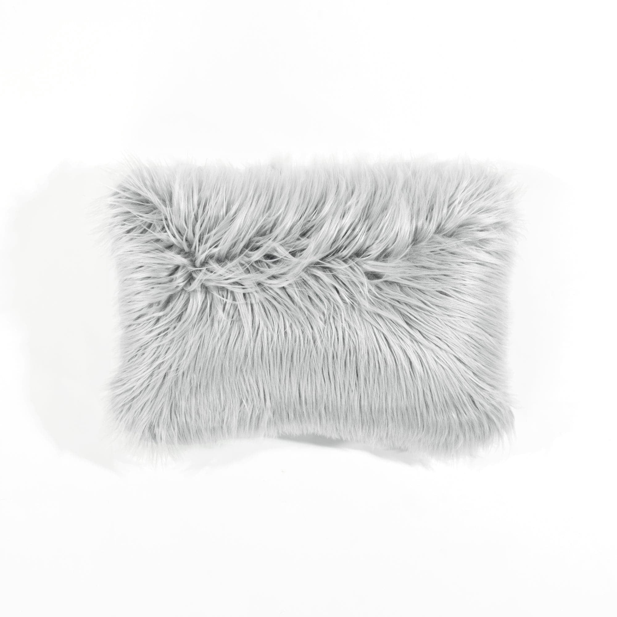 Lush Decor Mongolian Luca Faux Fur ative Pillow Cover Gray Single 13x20 ...