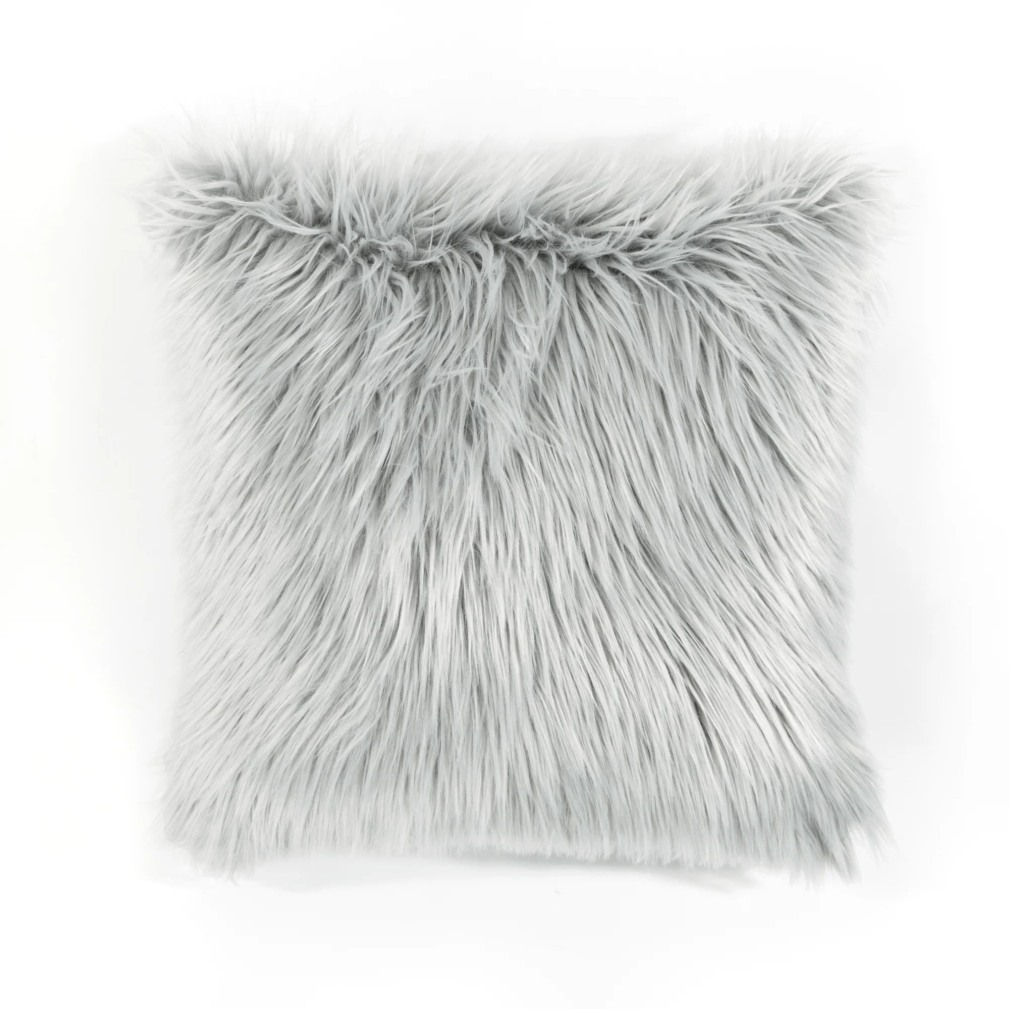 Lush Decor Mongolian Luca Faux Fur ative Pillow Cover Gray Single 20X20 ...