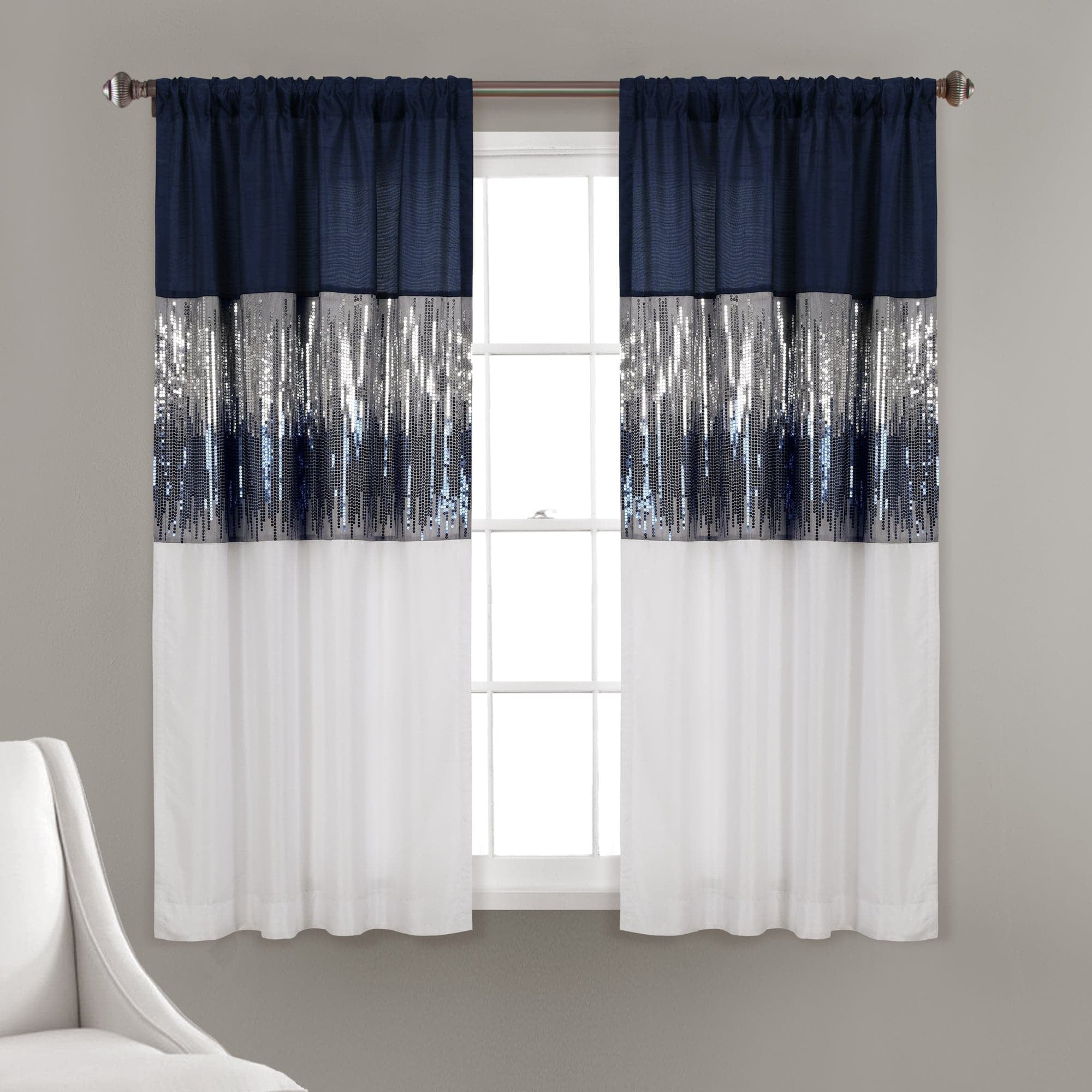 Lush Decor Night Sky Window Panel - Black/Gray - Single - 84 x 42 ...