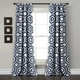 Lush Decor Octagon Blocks Room Darkening 84" x 52" Geometric Navy 3 ...