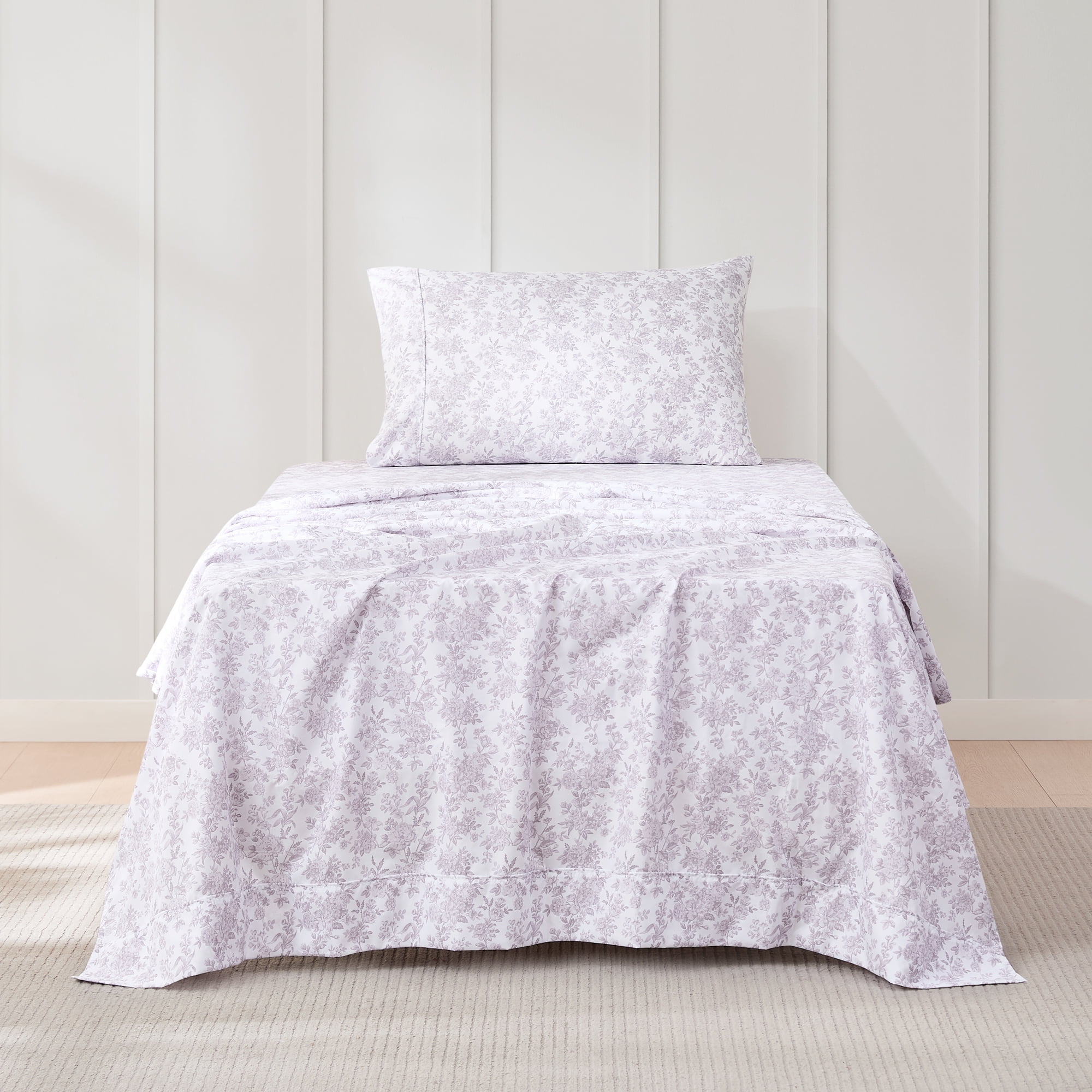 Lush Decor Peony Toile Sheet Set 4 Piece Set Twin XL Mauve - Floral ...