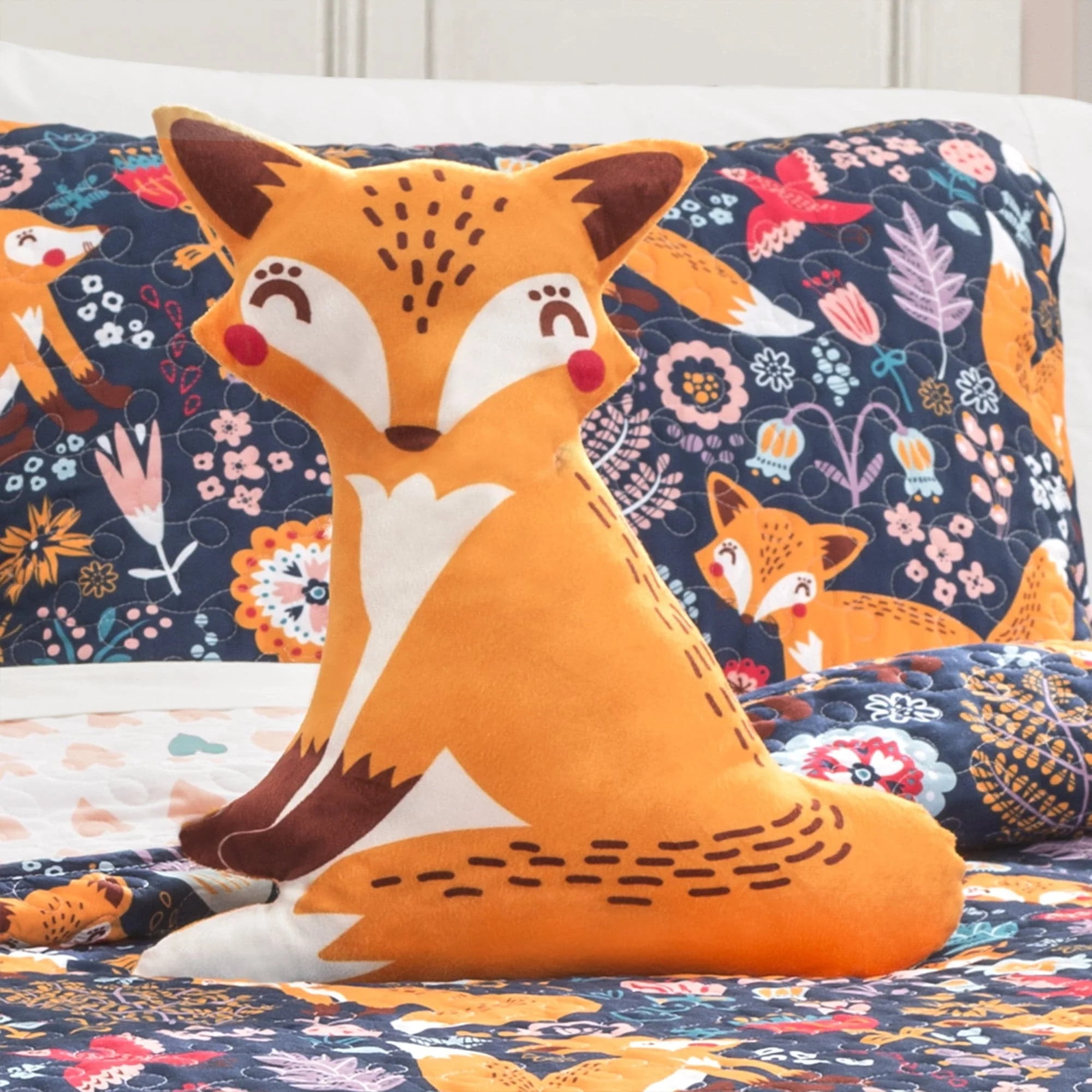 Lush Decor Pixie Fox Kids Animal Print Reversible Quilt, Full/Queen ...