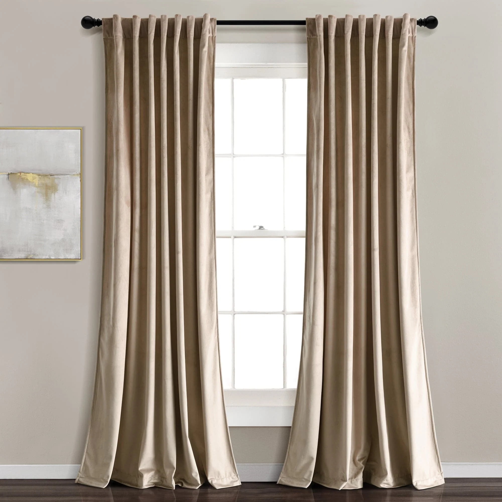 Lush Decor Prima Velvet Solid Window Panels Light Filtering - Blush ...