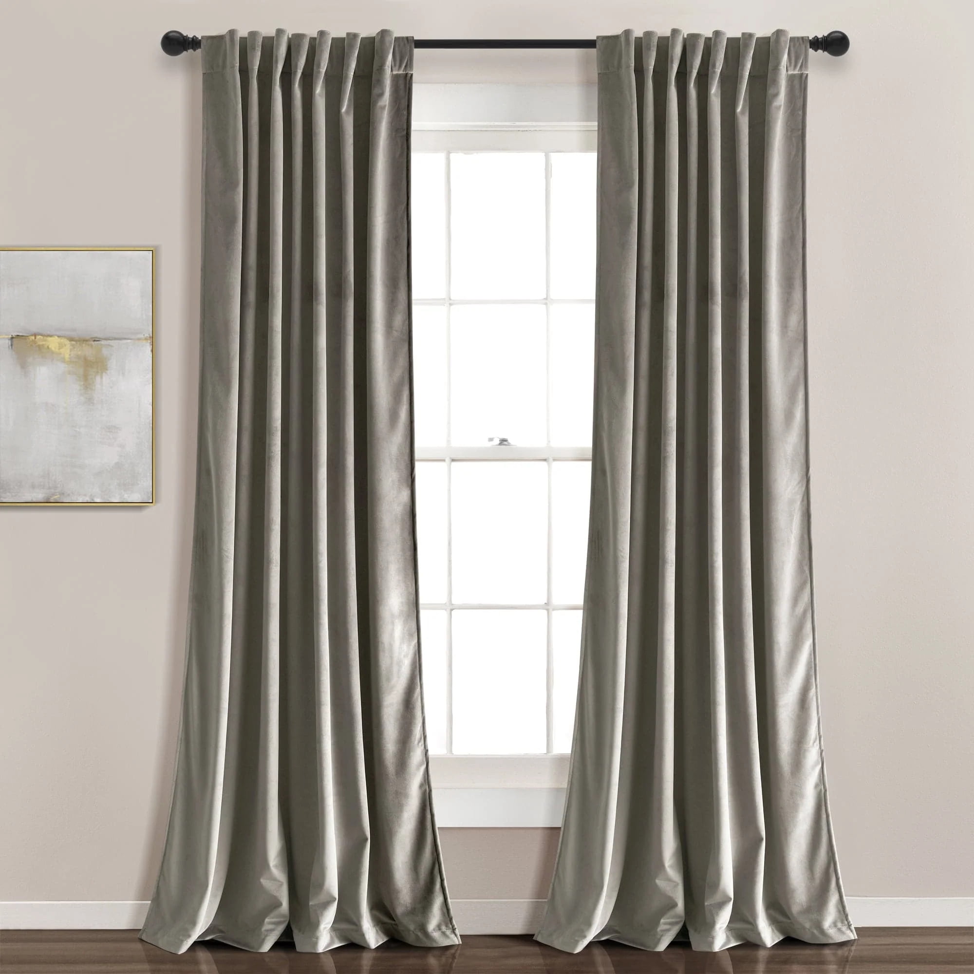 Lush Decor Prima Velvet Solid Window Panels Light Filtering - Blush ...