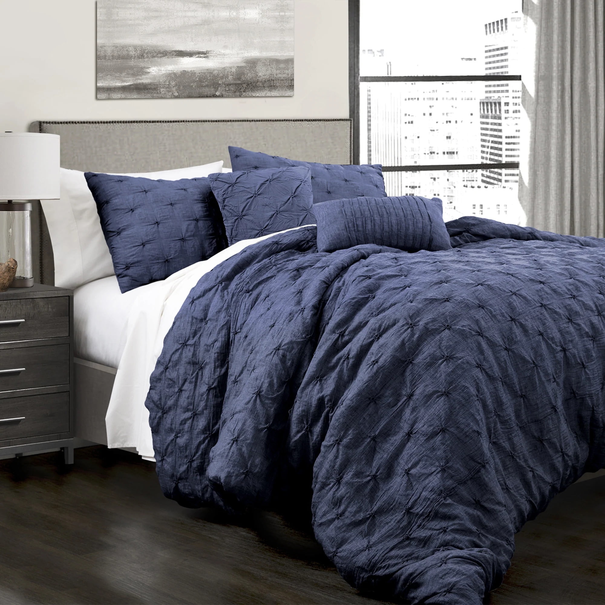 Lush Decor Ravello Pintuck Comforter 5Pc Set - Walmart.com