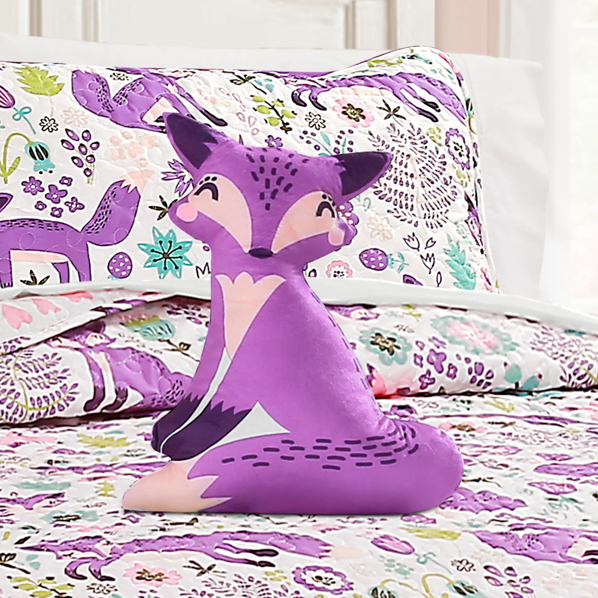 Lush Decor Pixie Fox Kids Quilt Set, Full Queen, Reversible Bedding ...