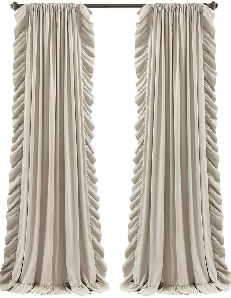 Lush Decor Reyna Ruffle Window Curtain Panel Set, Pair, 54" W x 95" L ...