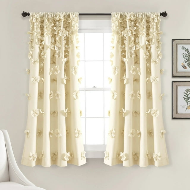 Lush Decor Riley Window Curtain Panel Buttercream Single 54X63 ...