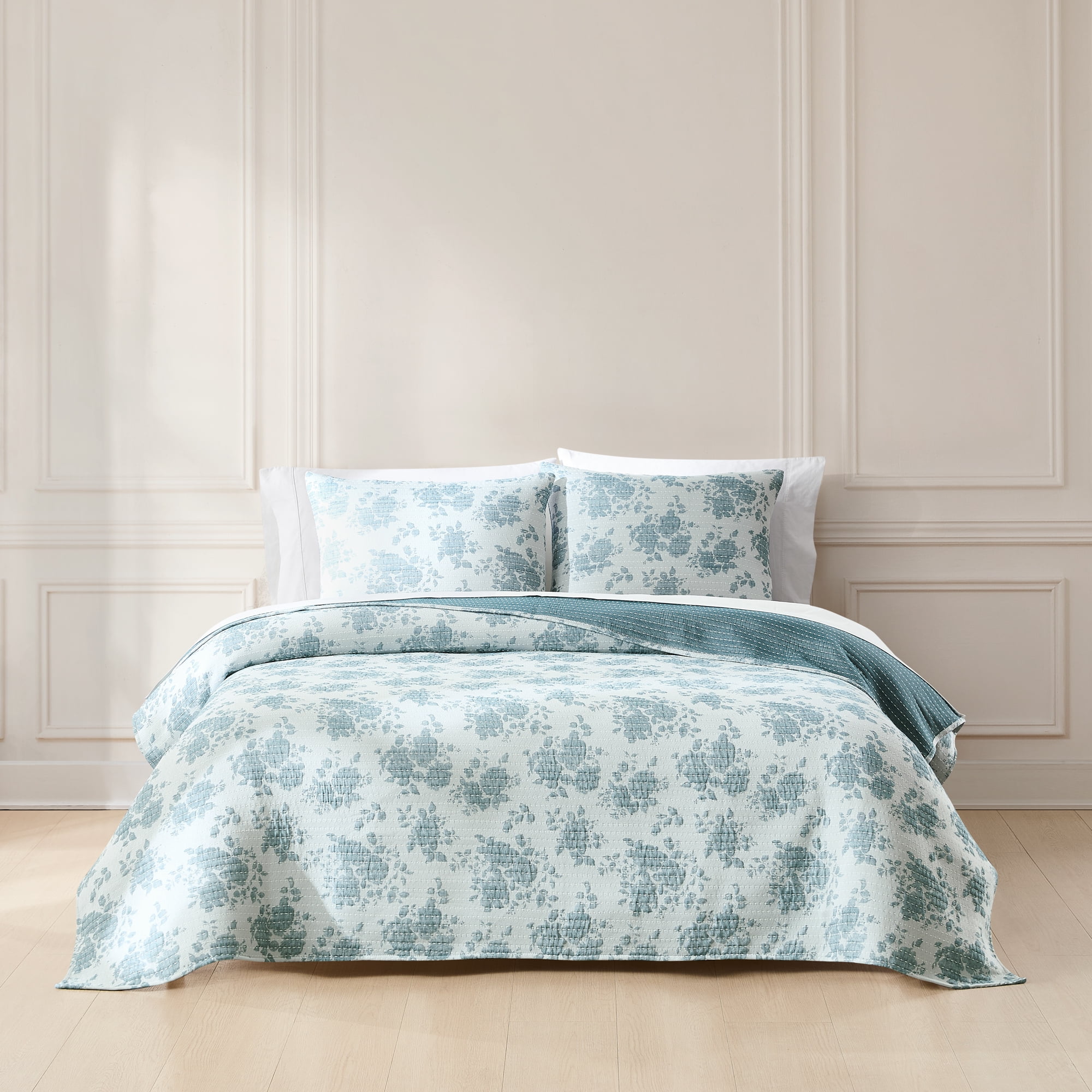 Lush Decor Rose Garden Pick Stitch Jacquard Matelasse Coverlet 3 Piece ...