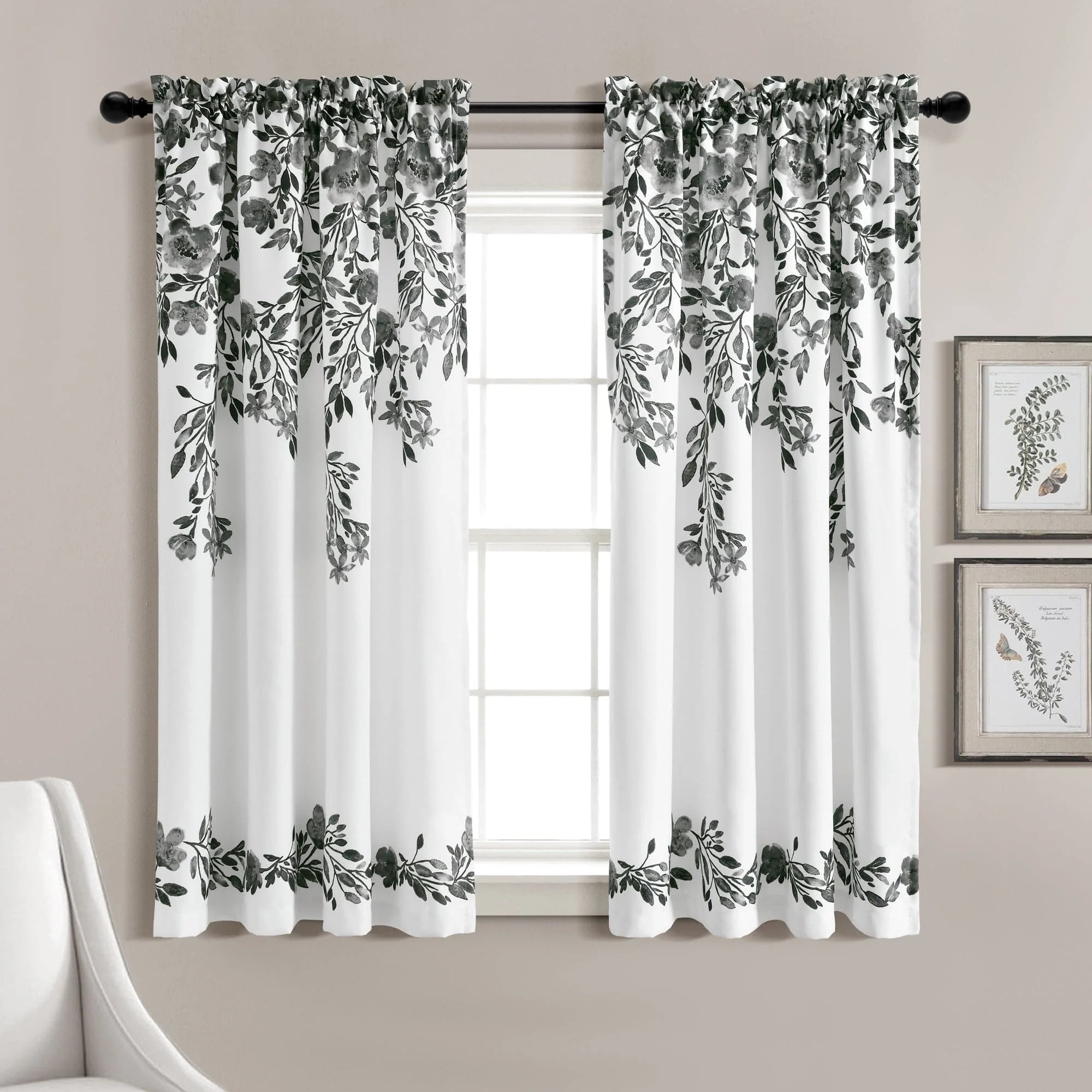 Lush Decor Tanisha Light Filtering Window Curtain Panels Black/White ...