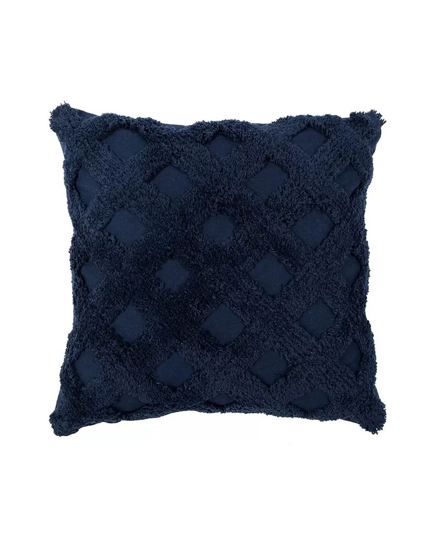 Lush Decor Tufted Diagonal Decorative Pillow, 20″ x 20″, Navy - Walmart.com