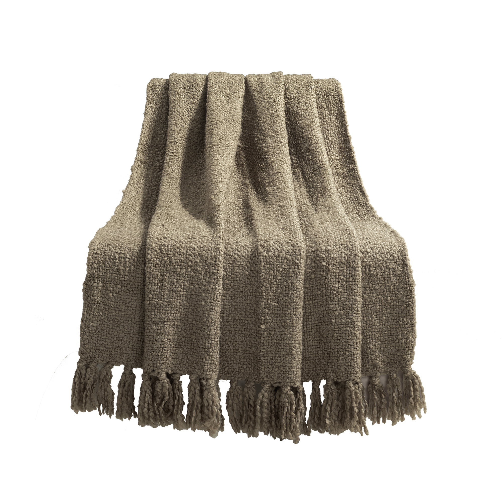 Lush Decor Tulum Boucle Textured Woven Fringed Throw Blanket Single 50 ...