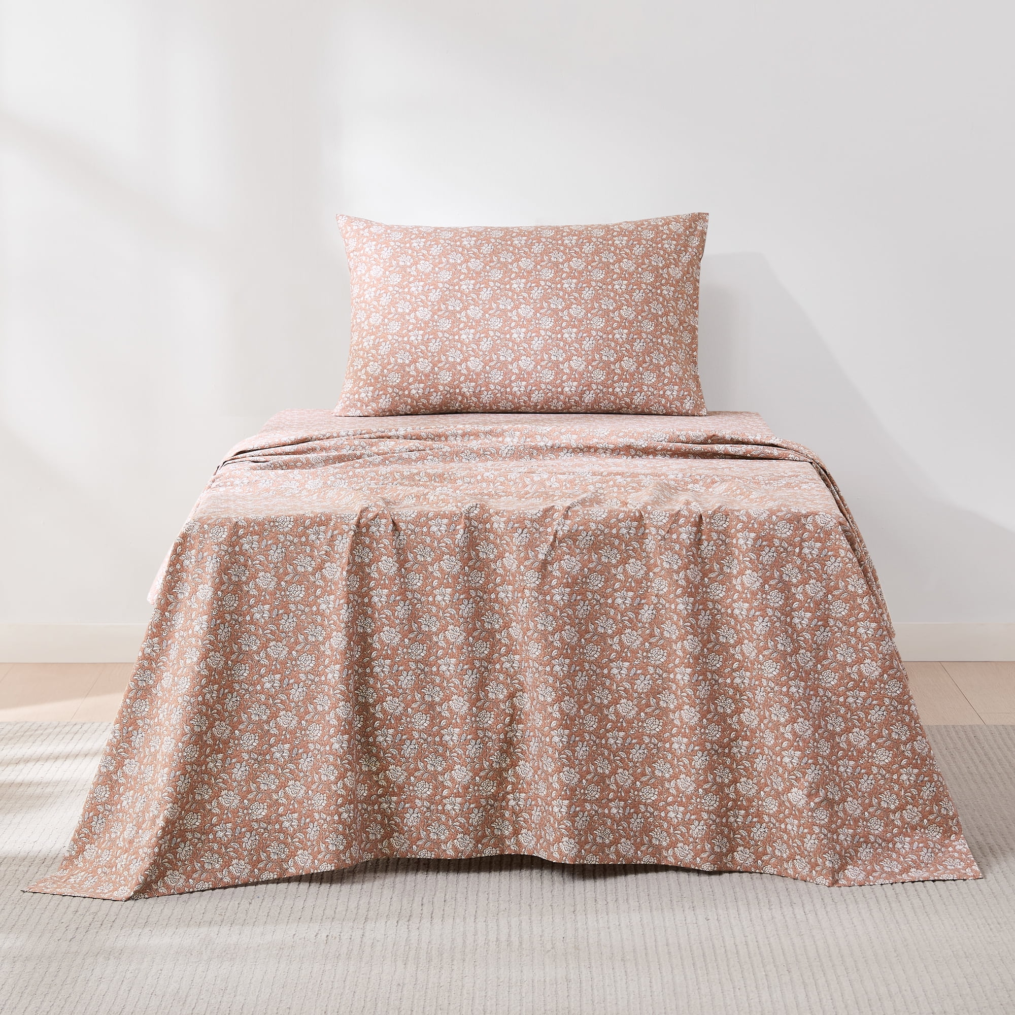 Lush Decor Zara Floral Block Cotton Sheet Set 3 Piece Set Twin ...