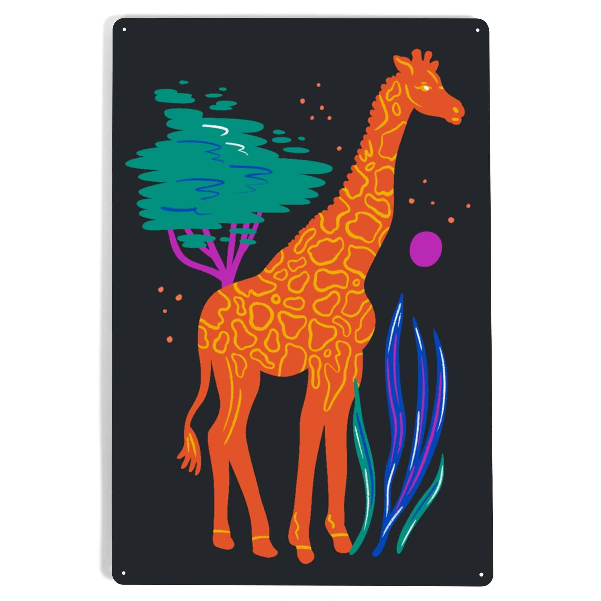 Lush Environment Collection, Giraffe (12x18 Aluminum Art, Indoor ...