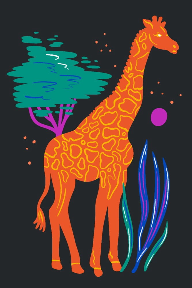 Lush Environment Collection, Giraffe (12x18 Wall Art Poster, Room Decor ...