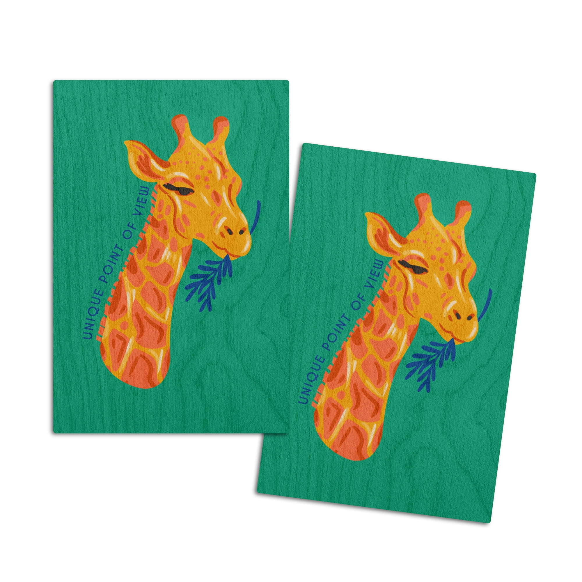 Lush Environment Collection, Giraffe Portrait, Contour (4x6 Birch Wood ...