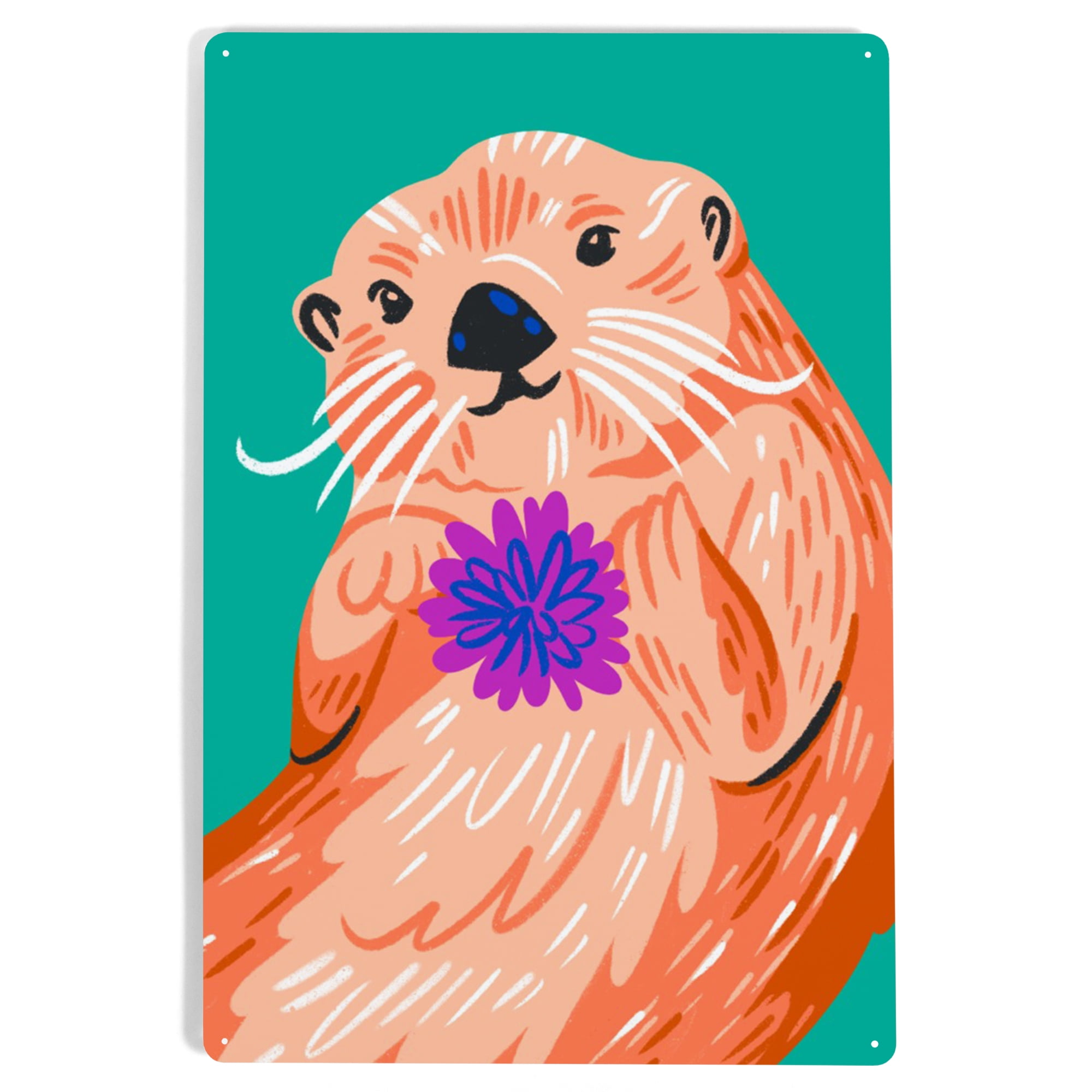 Lush Environment Collection, Sea Otter Portrait (12x18 Aluminum Art ...