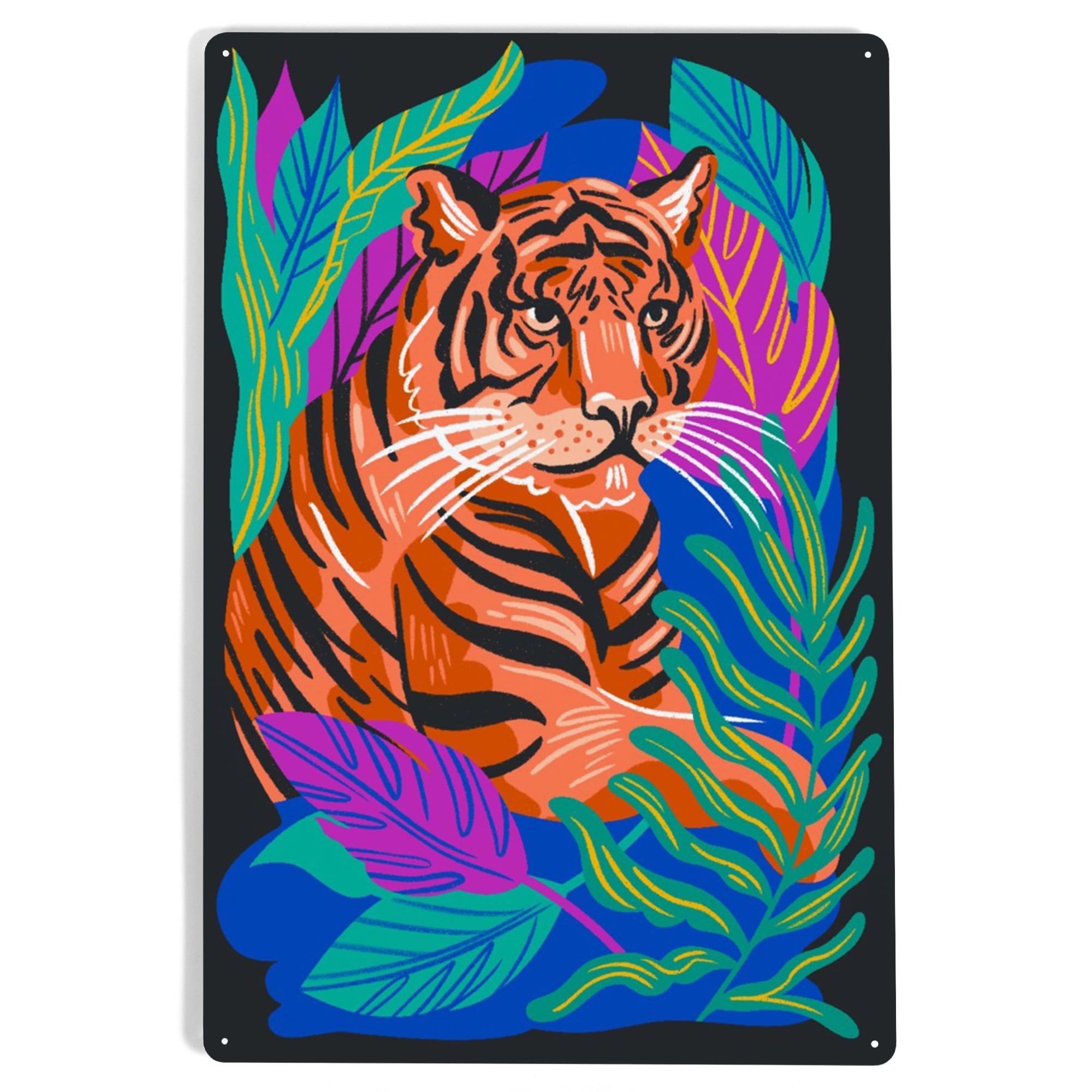 Lush Environment Collection, Tiger and Foliage (12x18 Aluminum Art ...