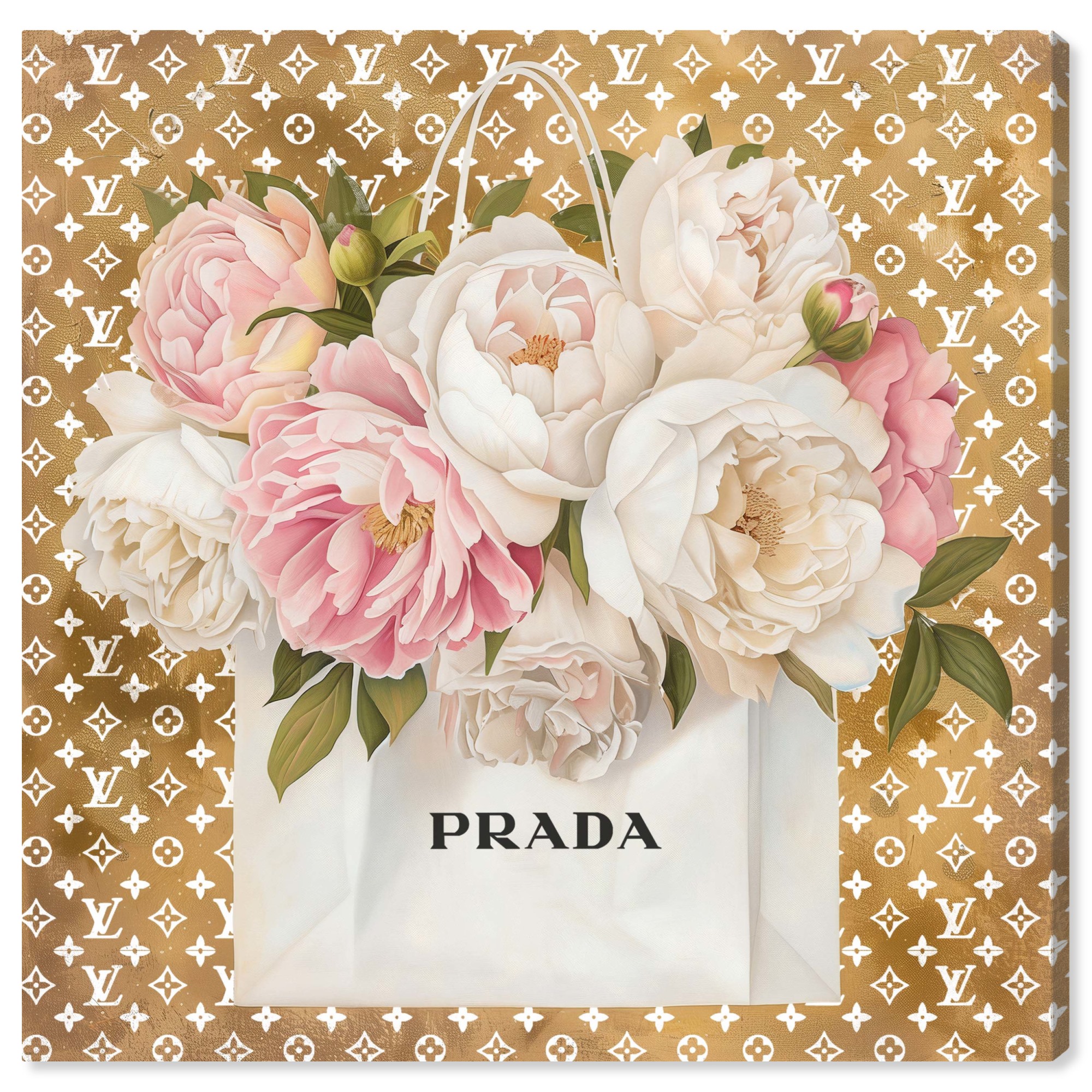 Lush Floral Shopping Bag Canvas Glam Art Prints by Art Remedy, Gallery ...
