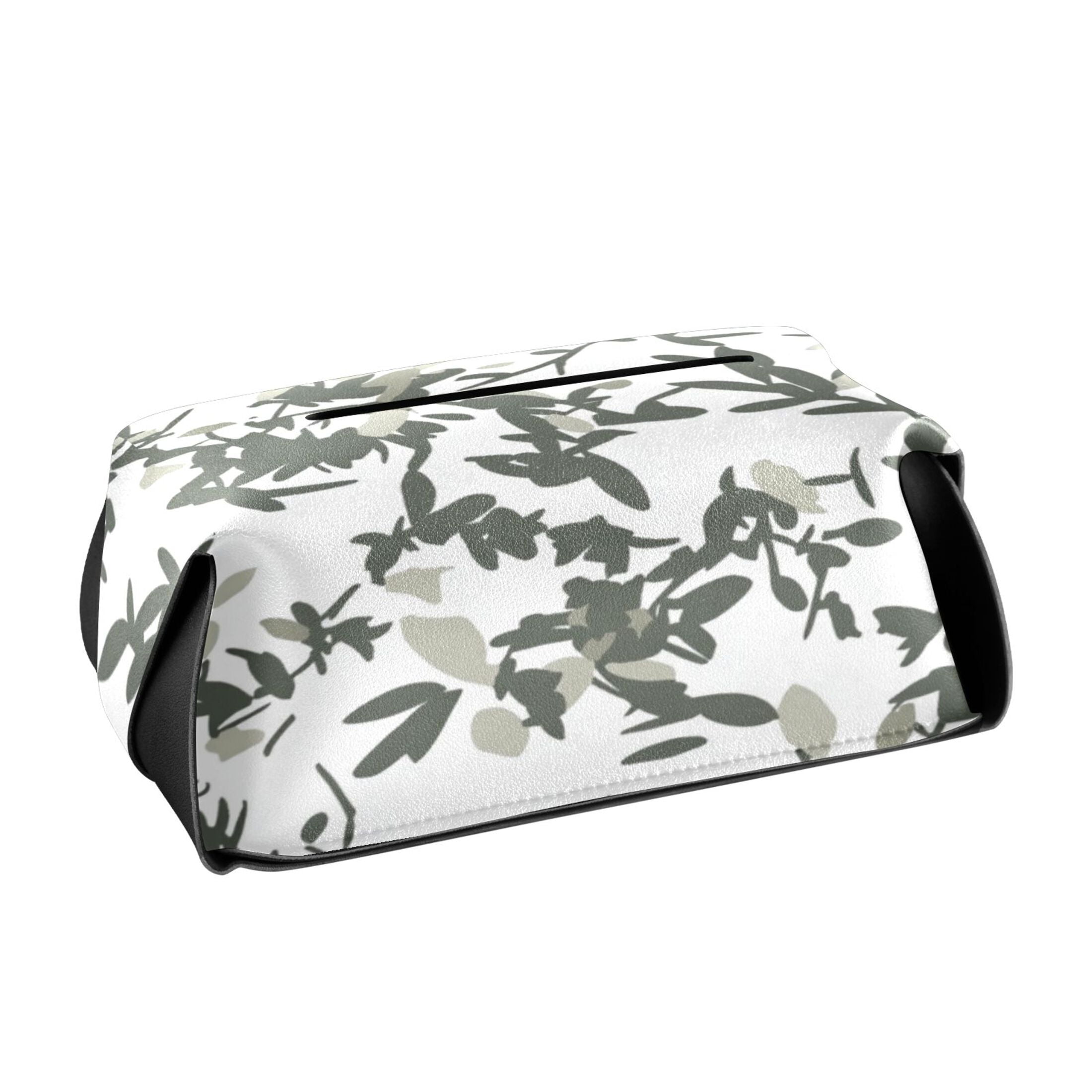 Lush Foliage Pattern Tissue Holders for Bathrooms Leather PVC ...