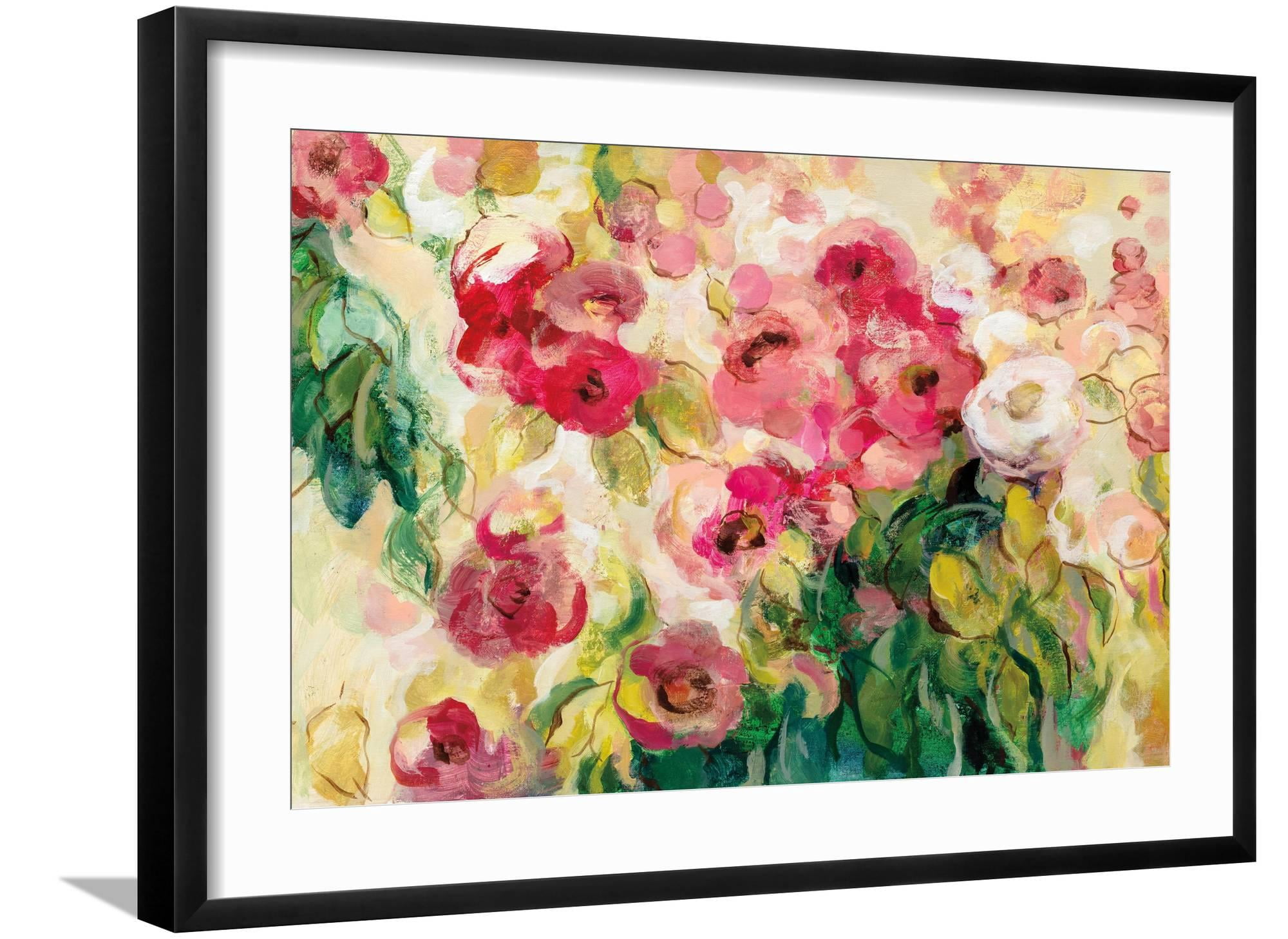 Art.com Lush Garden Trio I Art Print by Silvia Vassileva, Black Frame Wall Art, 29" x 21 ...