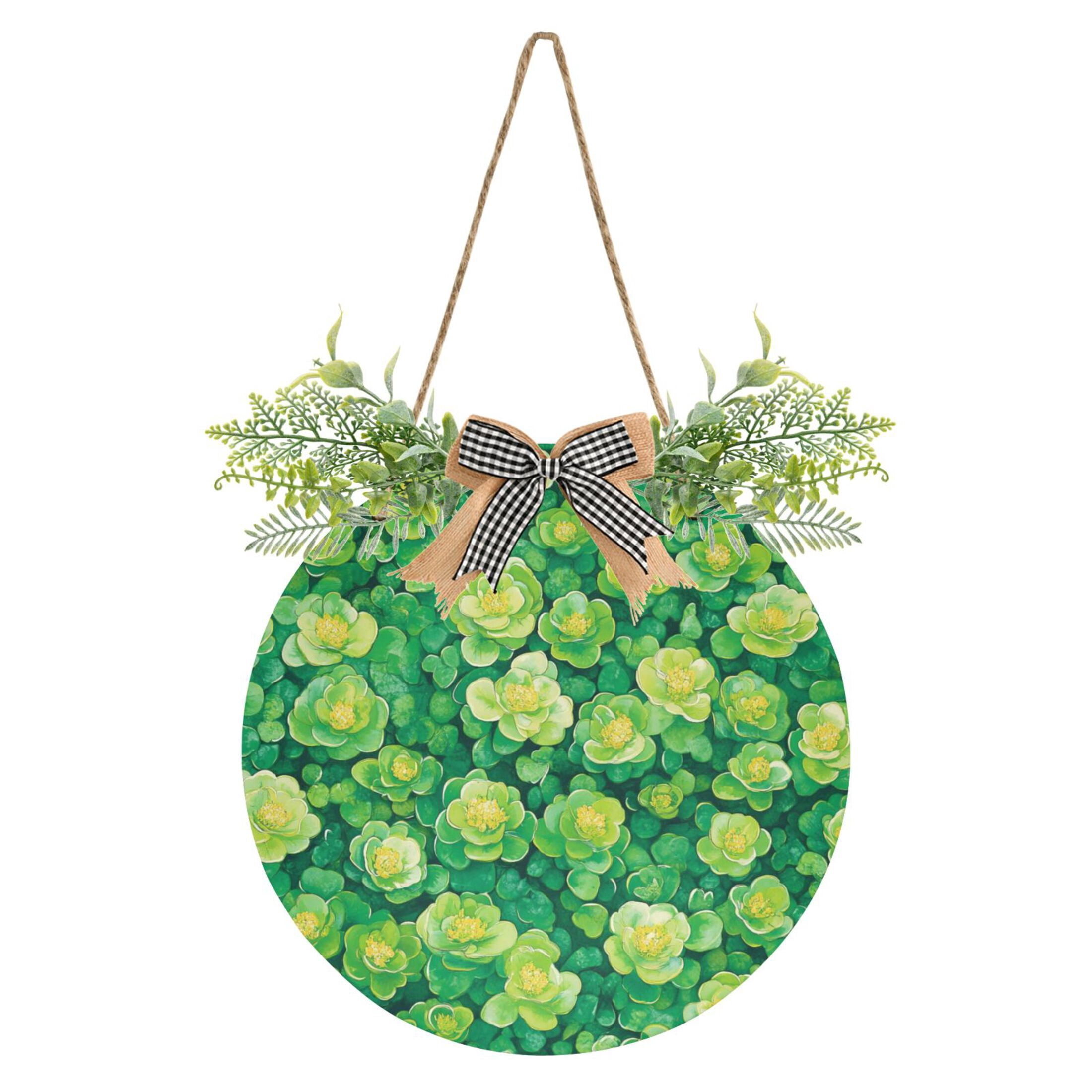 Lush Green Succulent Front Door Porch Decoration Hanging Sign with ...