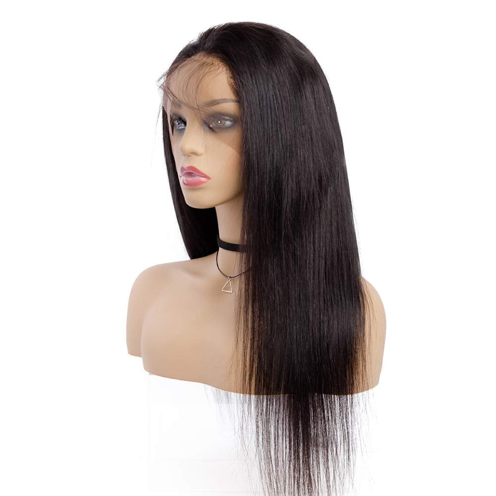 Lush Locks Long Full French Lace Human Hair wigs for Women Natural ...