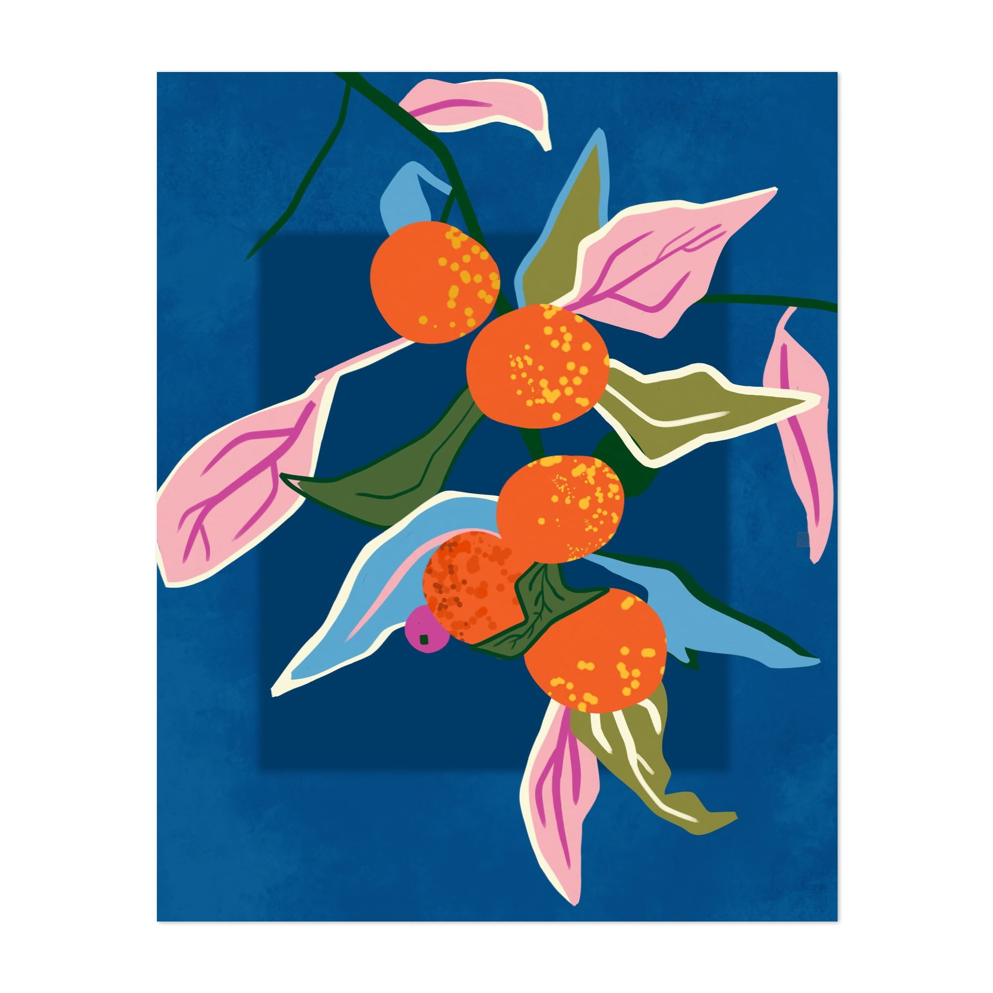 Lush Orange Botanicals - India Illustration Botanical Modern Art ...