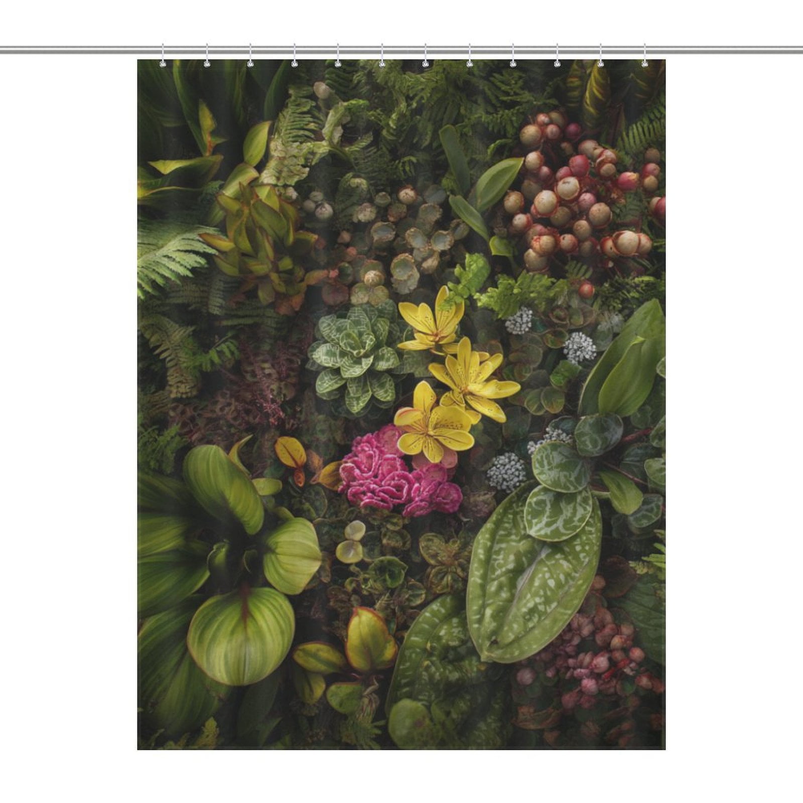 Lush Tropical Vibrant Floral Arrangement Shower Curtain , Enchanted ...