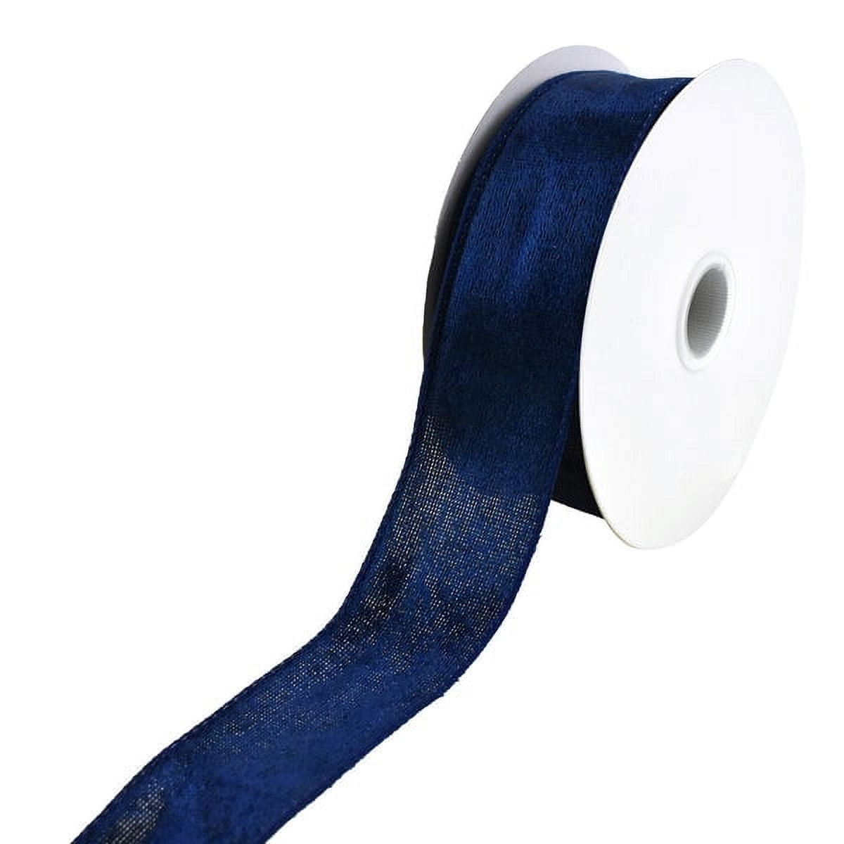 Lush Velvet Wired Ribbon for Gift Wrapping, 1-1/2-Inch, 10-Yard - Navy ...
