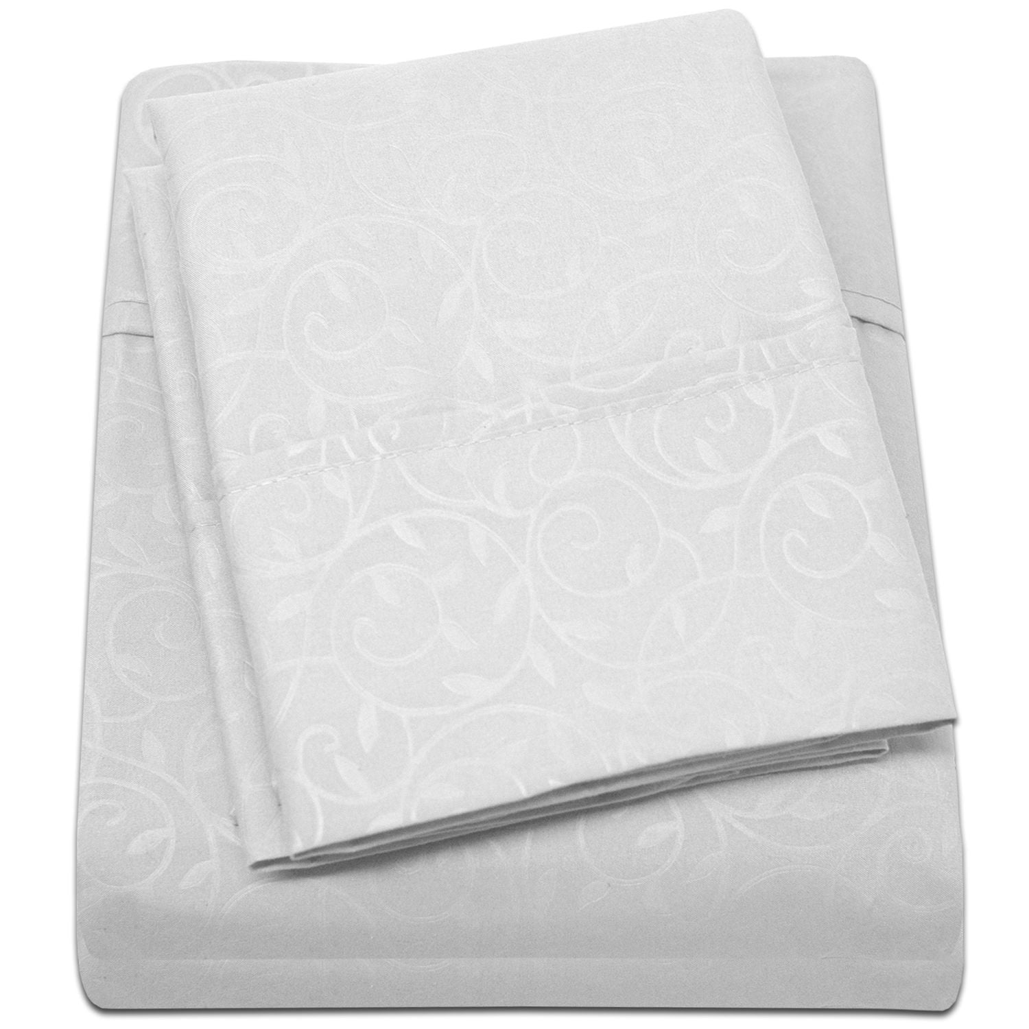 LushElegance 1800 Series Queen Size 4 Piece Vine Embossed Sheet Set ...