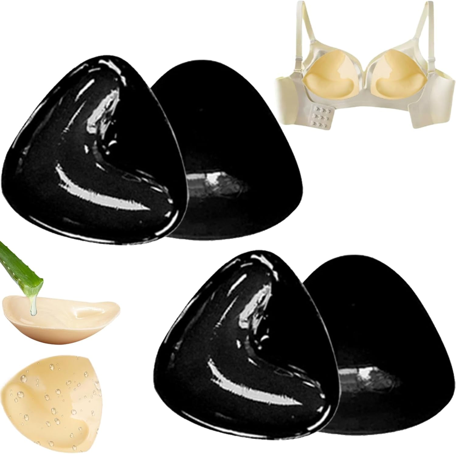 LushLift Bra Inserts, Double Sided Sticky Push Up Bra Inserts Ultra ...
