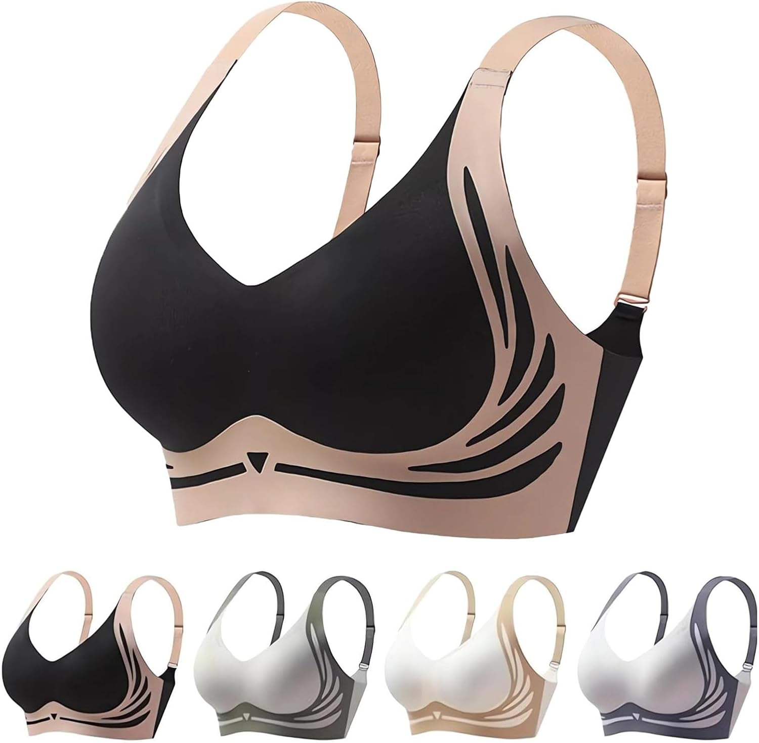 Lushfitting Powerful Push-Up Seamless Bra, Bras for Women No Underwire ...