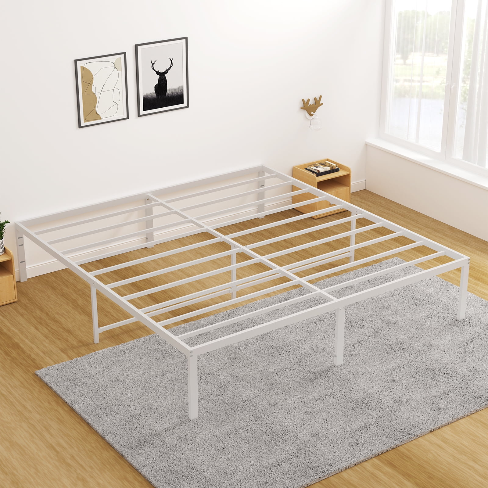 Lusimo 18 Inch King Bed Frame with Under Bed Storage Heavy Duty ...