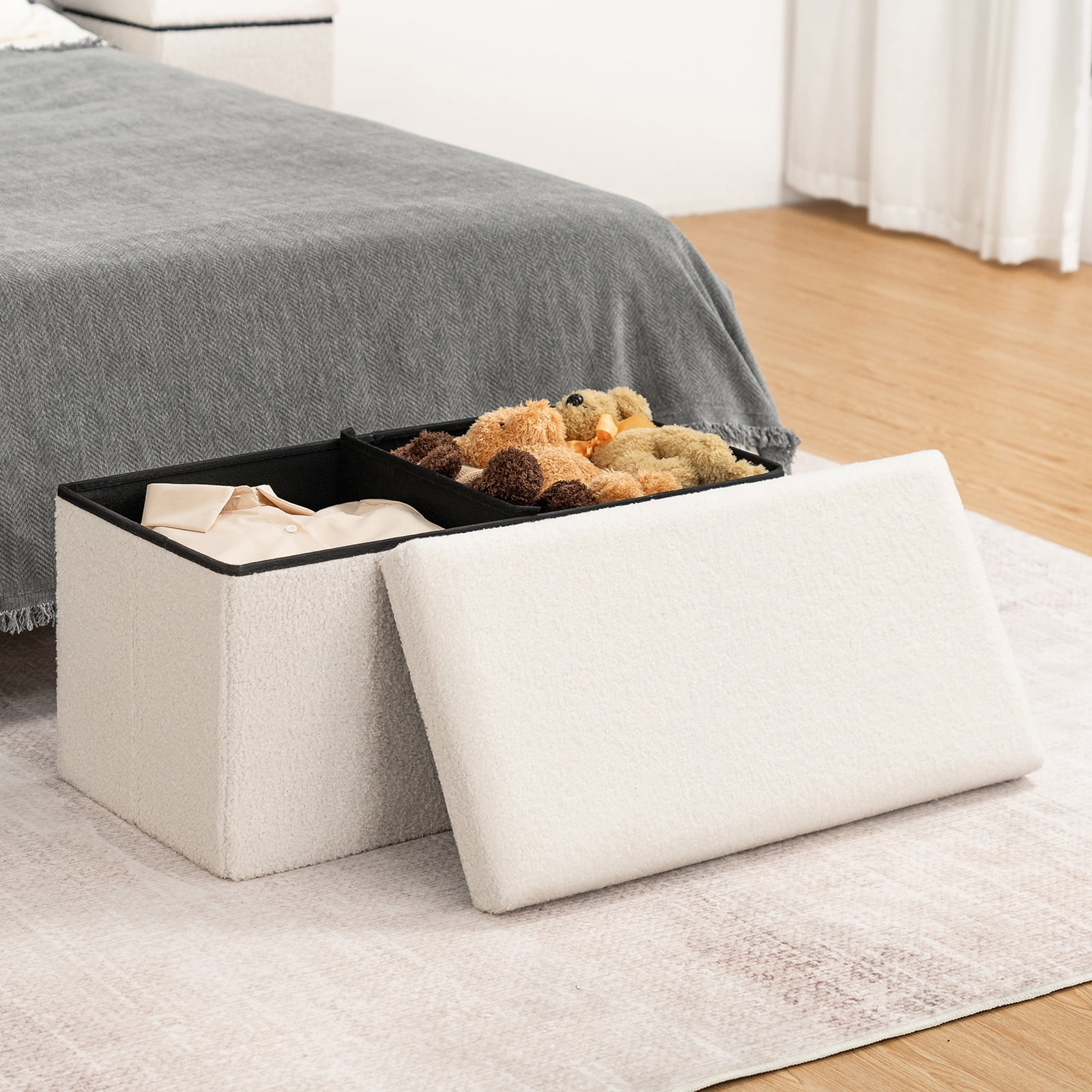 "Lusimo 43"" Folding Ottoman Bench, Bedroom Storage Chest, Foot Rest ...