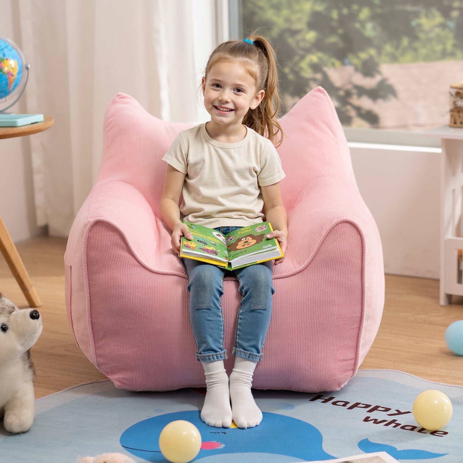 Lusimo Kids Bean Bag Chair, Soft Memory Foam Bean Bag Sofa for Bedrooms ...