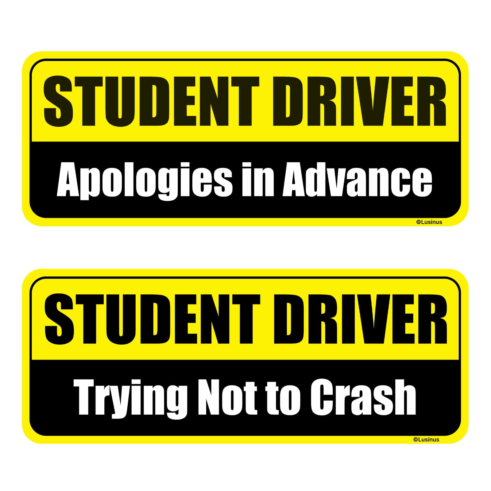 Lusinus Student Driver Magnet RRF12 for Car - 2-Pack Reflective Funny ...