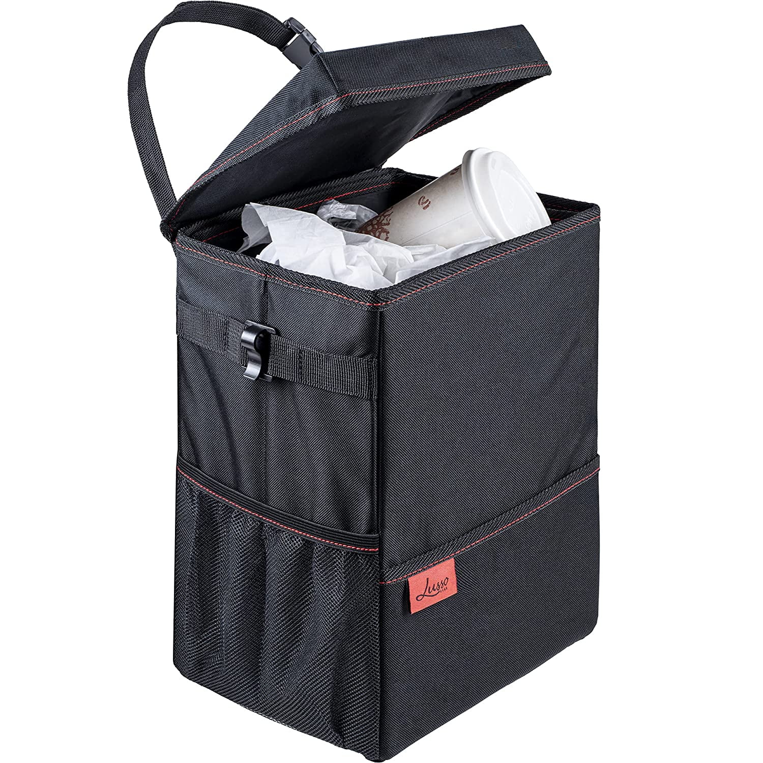 Lusso Gear XL 3.5 Gallon Car Trash Can, Leakproof with Removable Bin ...
