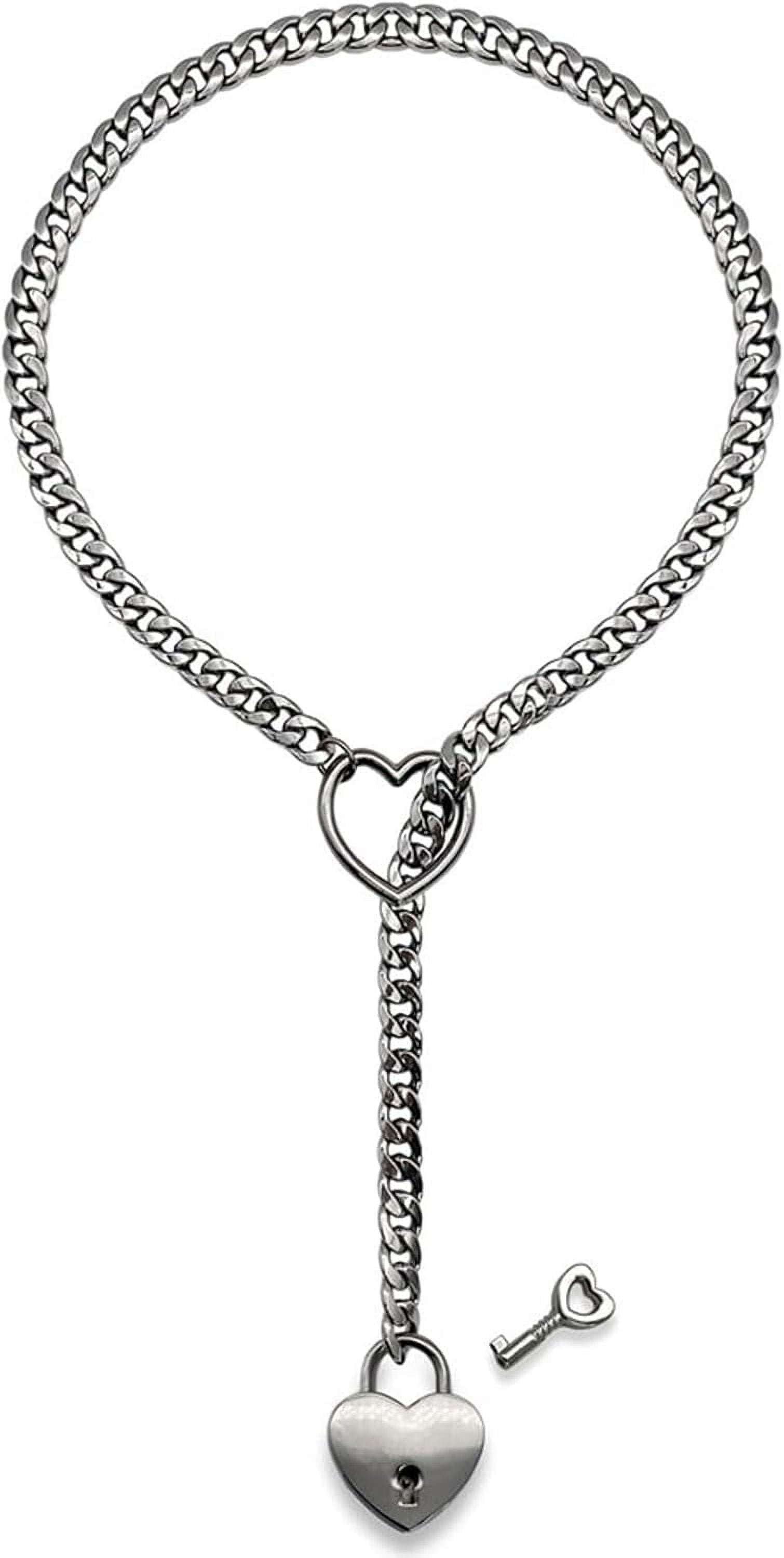 Lust Chain Necklace Punk Rock Cuban Long Necklace Slip Chain Choker for ...